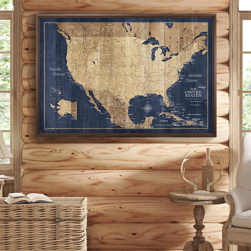 Push Pin Map of USA | Deep-Sea Drift | Conquest Maps