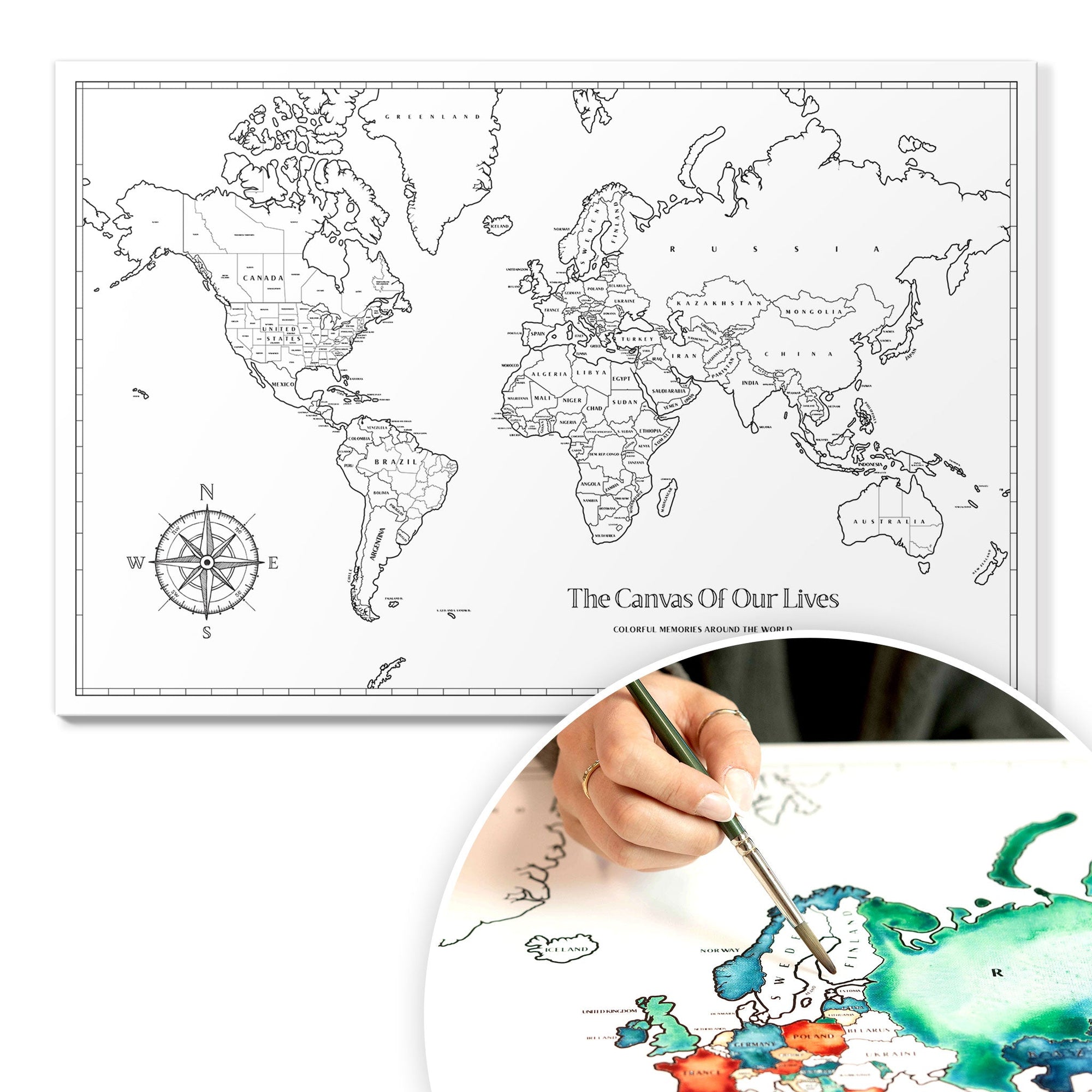 Color Your World! Paintable Map - Blank World Map for Coloring ...