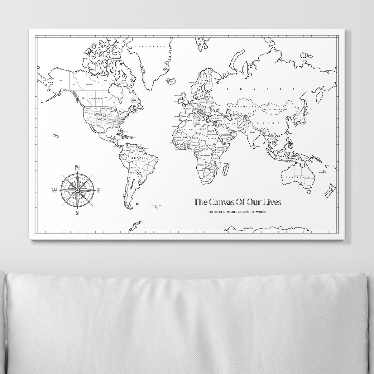 Color Your World! Paintable Map - Blank World Map for Coloring ...