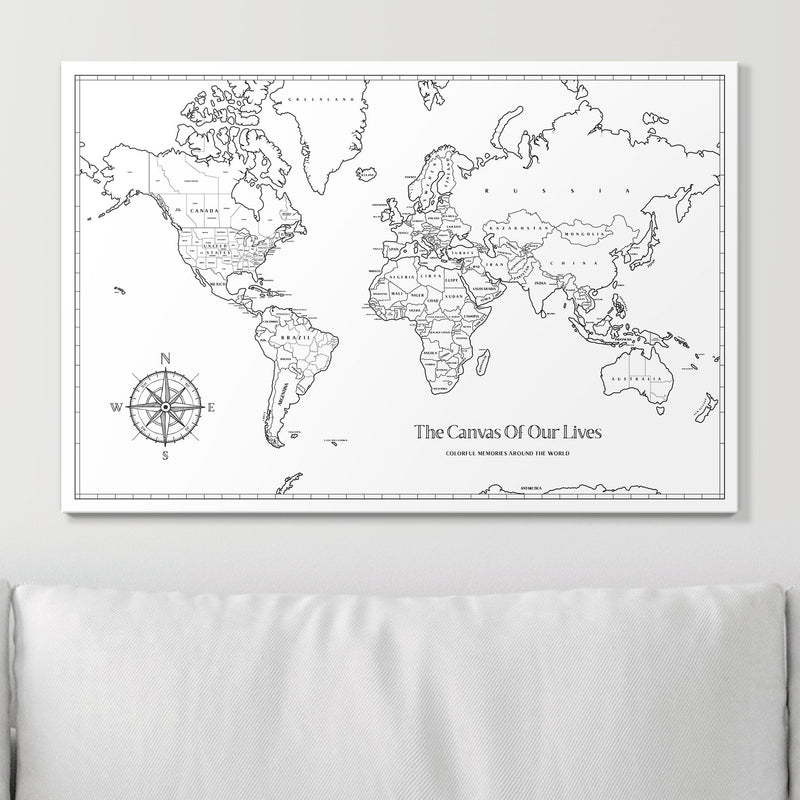 Color Your World! Paintable Map - Blank World Map for Coloring ...