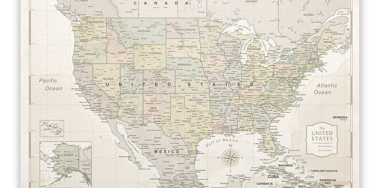 Push Pin Map of USA | Ships Everywhere | Conquest Maps — Conquest Maps LLC