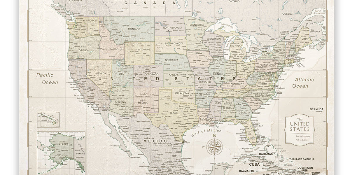 Push Pin Map of USA | Ships Everywhere | Conquest Maps — Conquest Maps LLC