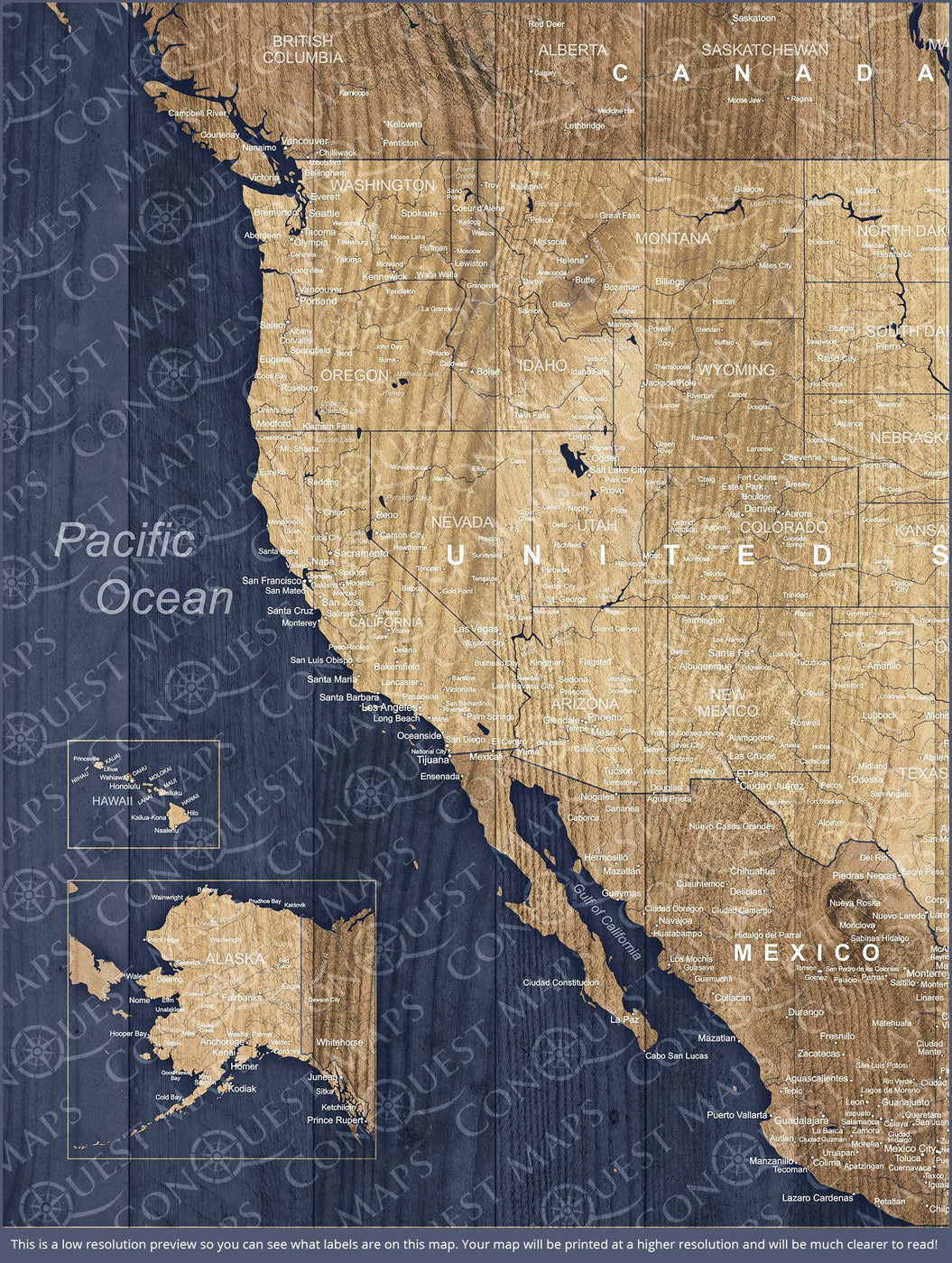 Push Pin Map of USA | Deep-Sea Drift | Conquest Maps