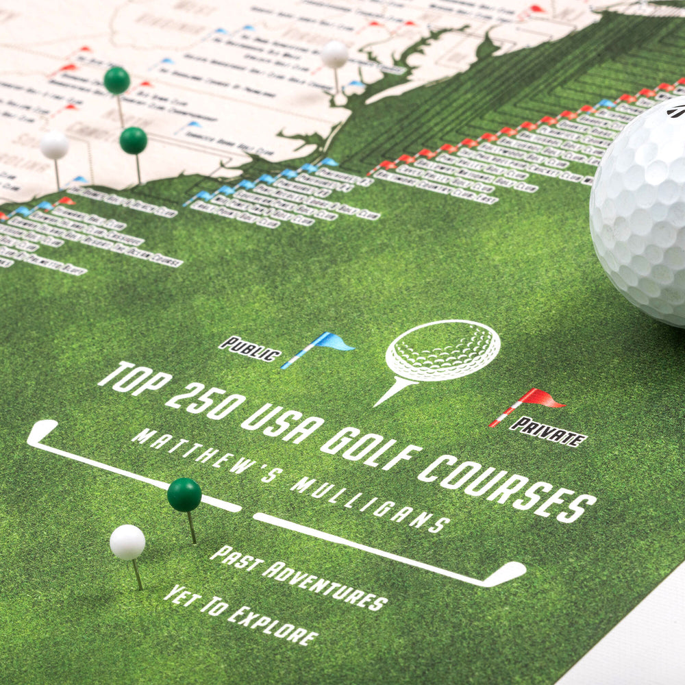 USA Golf Courses Map | Personalized Gift for Golfers | Conquest Maps