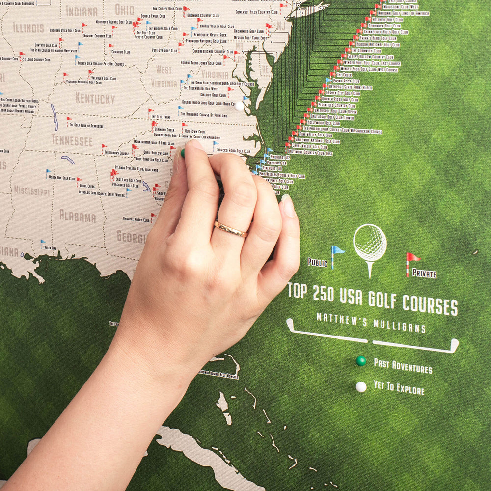 USA Golf Courses Map | Personalized Gift for Golfers | Conquest Maps
