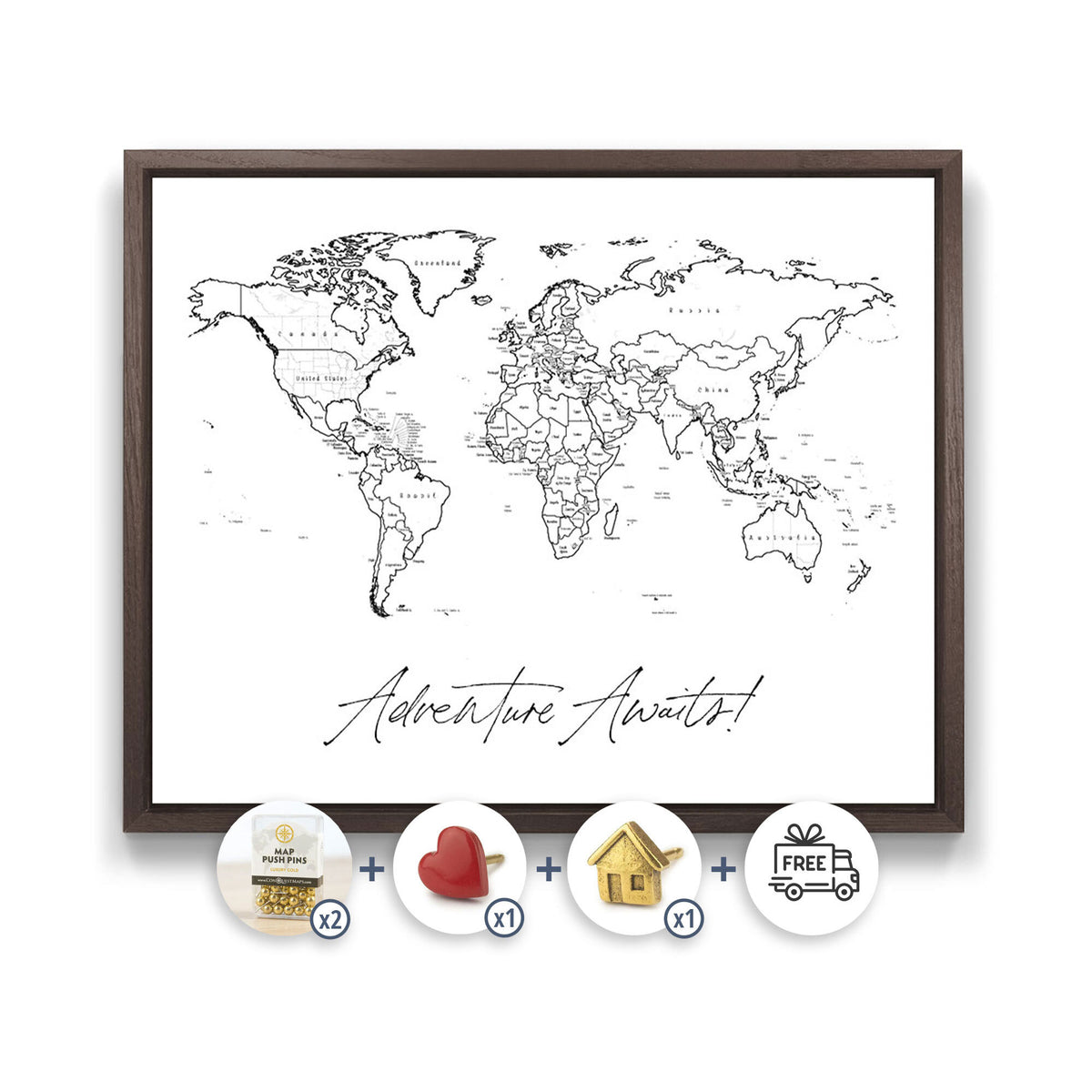 Mini World Map - Fine Line Bundle