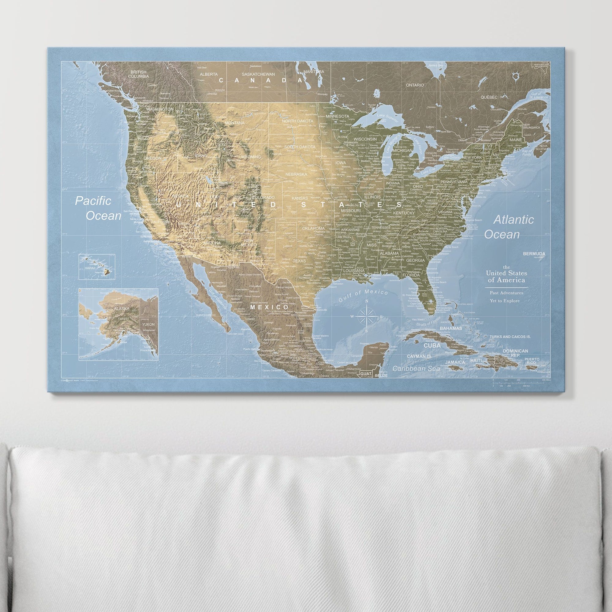 United States Pin Map | Natural Earth | Shop Conquest Maps