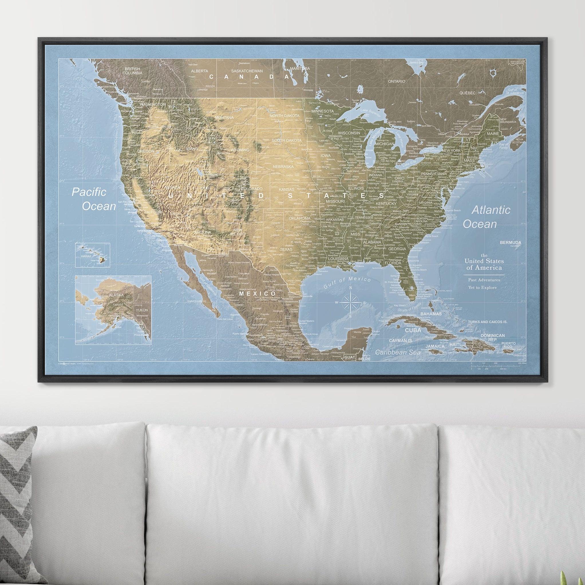 United States Pin Map | Natural Earth | Shop Conquest Maps