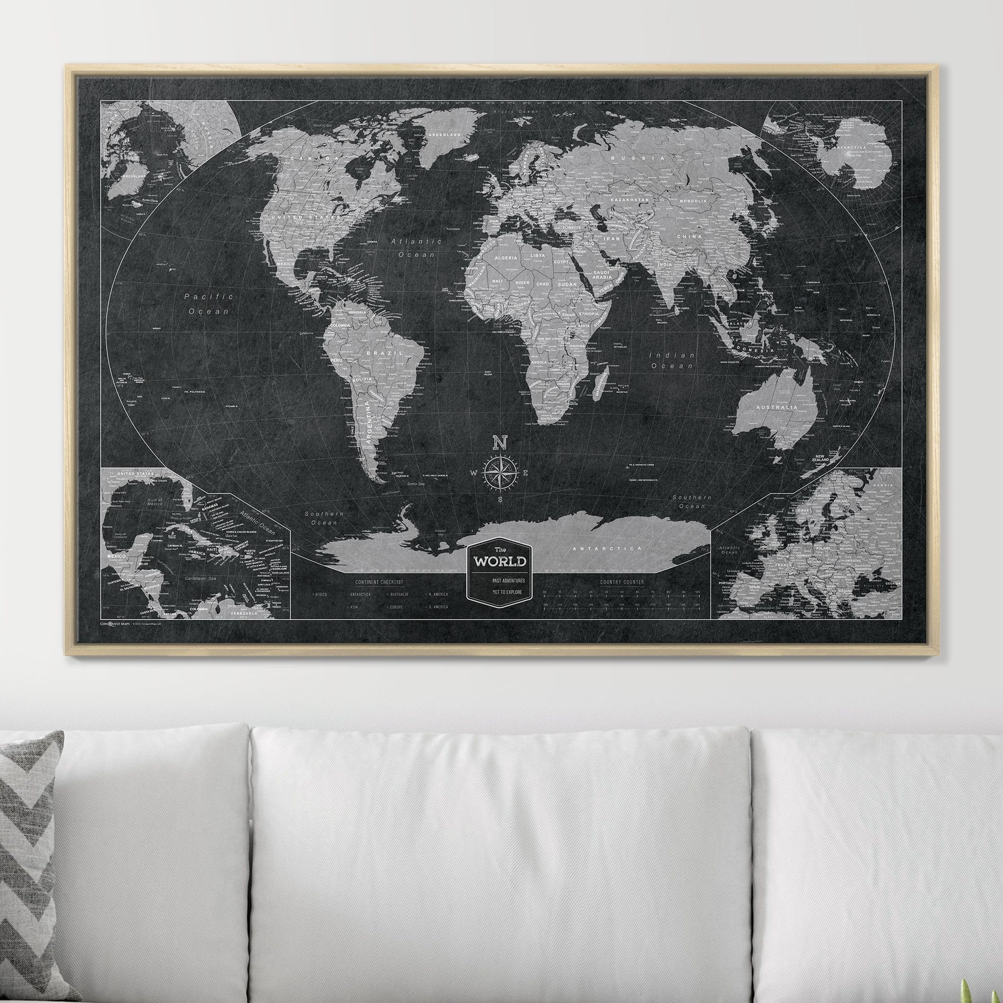 Pinnable Map of the World | Made to Order | Conquest Maps — Conquest ...