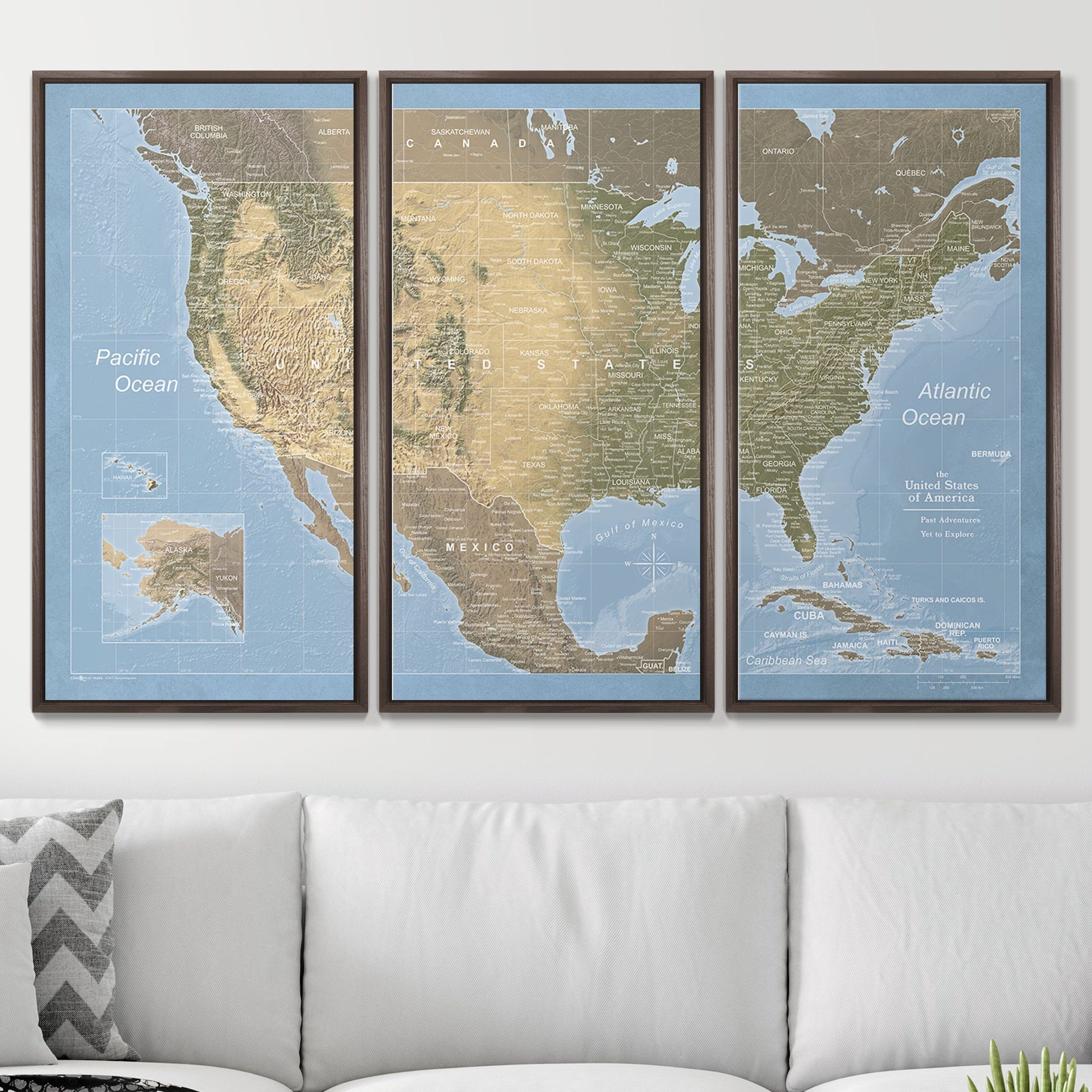 United States Pin Map | Natural Earth | Shop Conquest Maps — Conquest ...