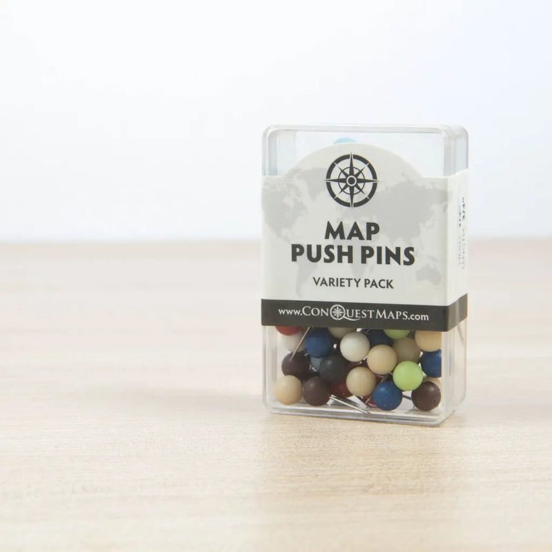 Map Push Pins: Variety Pack - Matte Finish freeshipping - Conquest Maps LLC