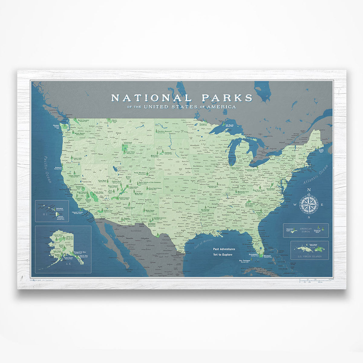 National Park Push Pin Maps | USA Handmade | Conquest Maps