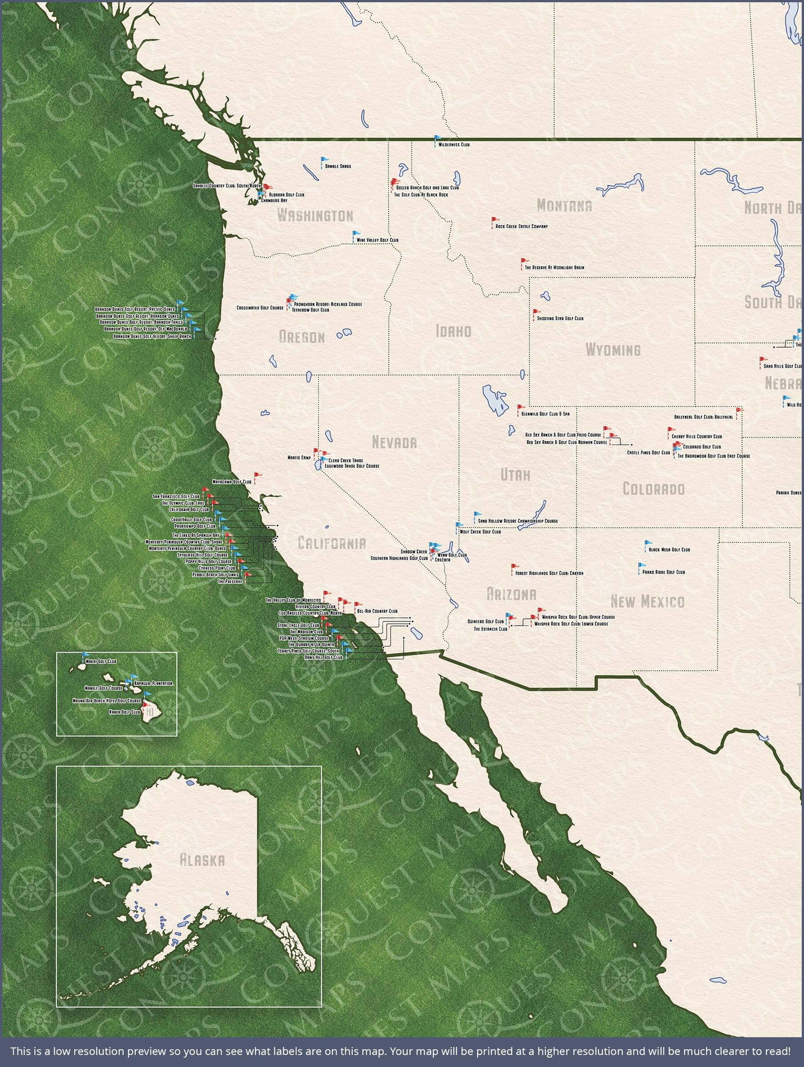 USA Golf Courses Map | Personalized Gift for Golfers | Conquest Maps