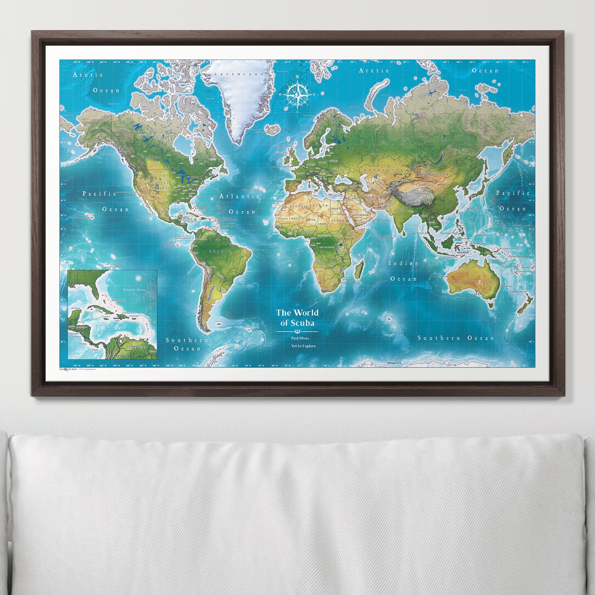 Scuba Map Pin Board | Archipelago Map Design | Conquest Maps — Conquest ...