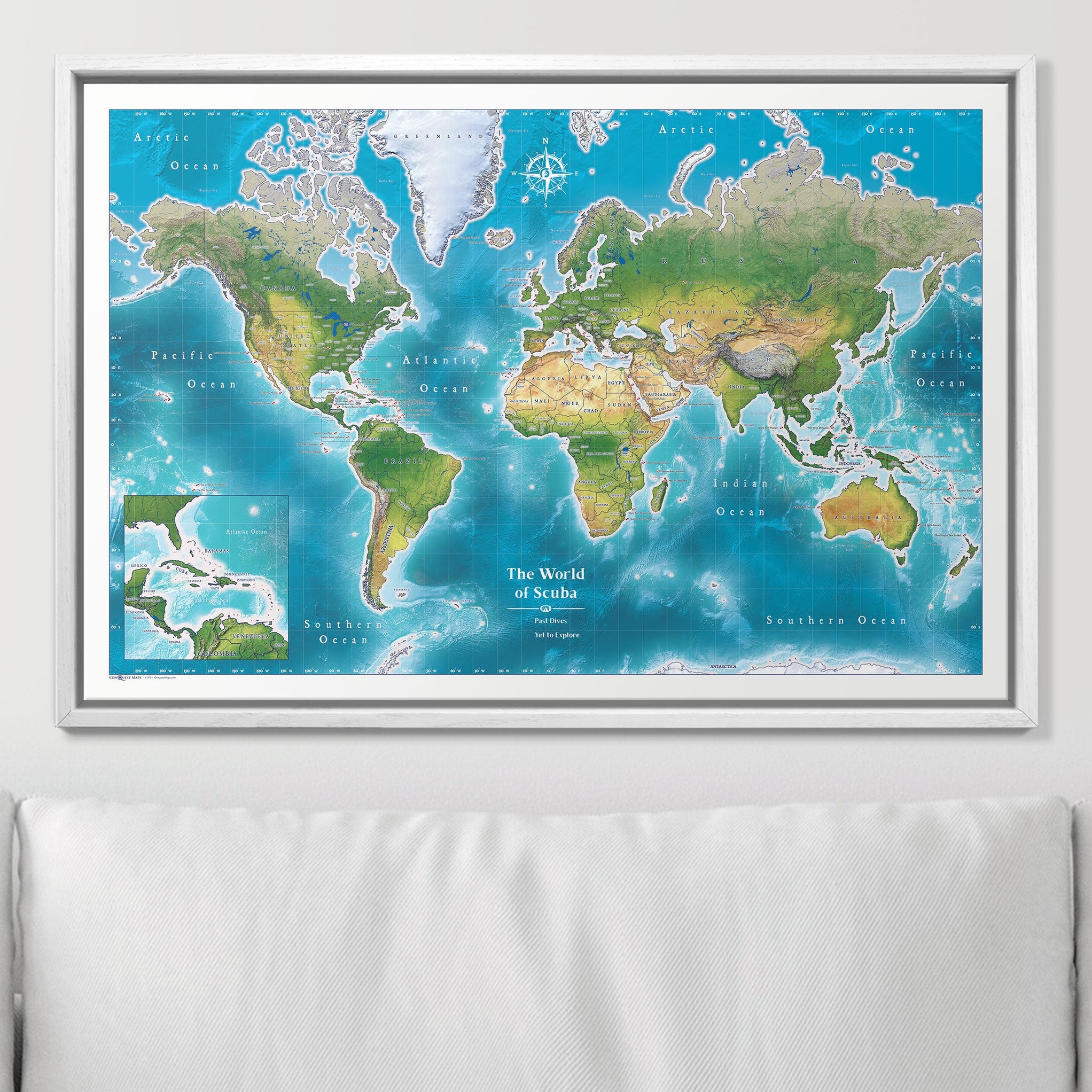 Scuba Map Pin Board | Archipelago Map Design | Conquest Maps — Conquest ...
