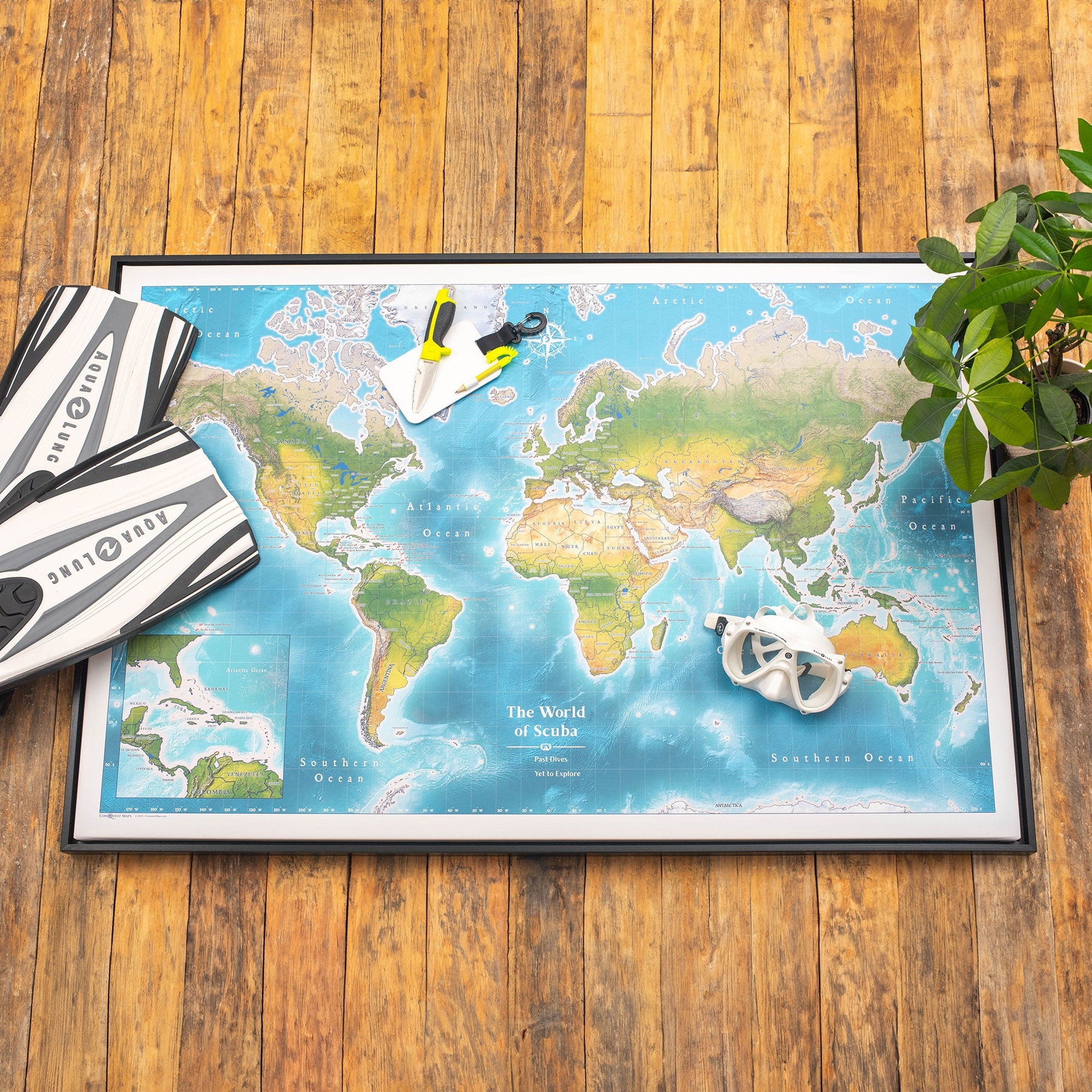 Scuba Map Pin Board | Archipelago Map Design | Conquest Maps — Conquest ...