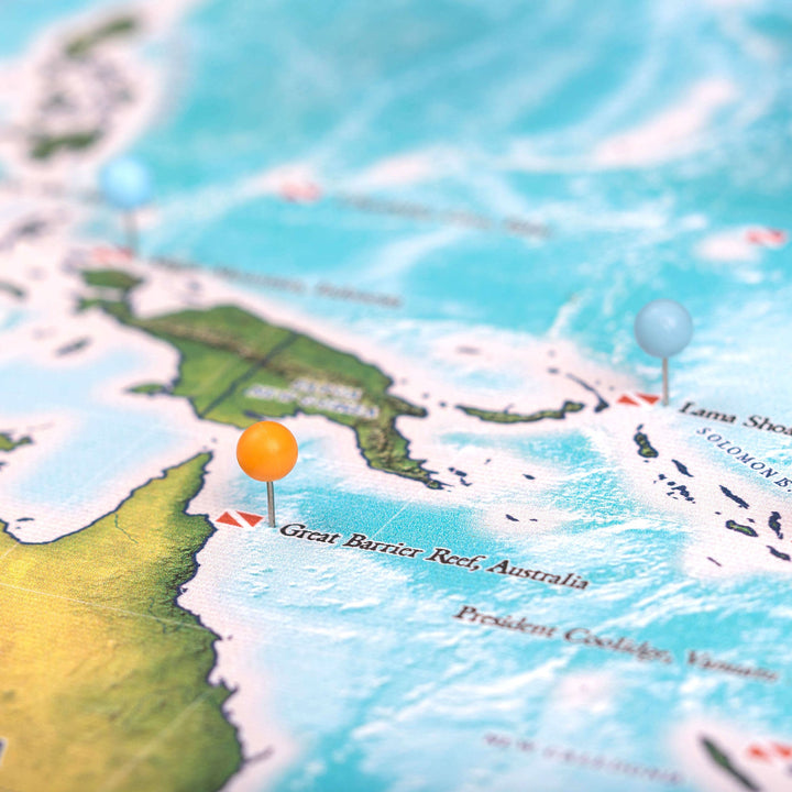 Push Pin Map Gifts for Scuba Divers