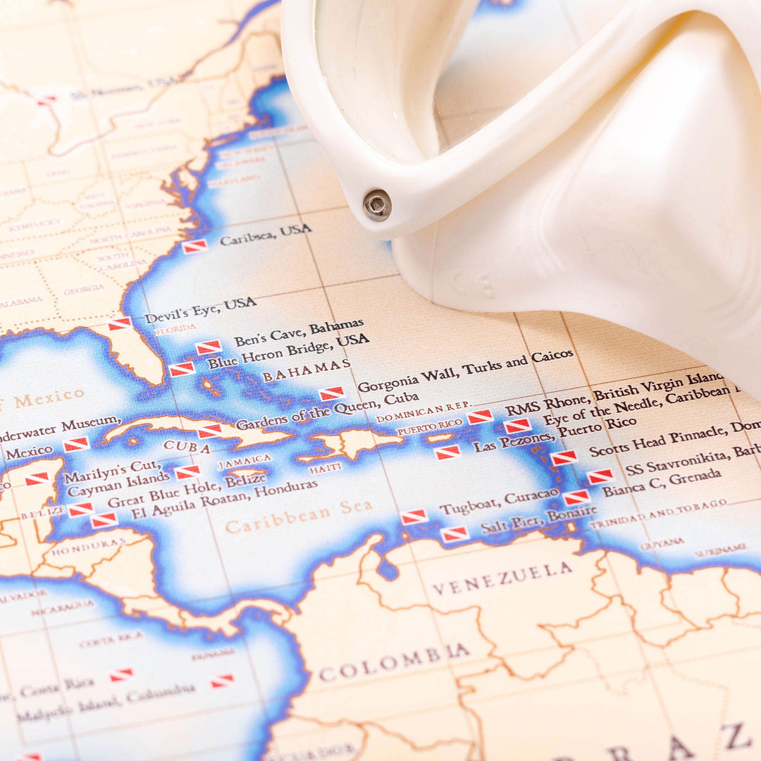 Push Pin Map Gifts for Scuba Divers