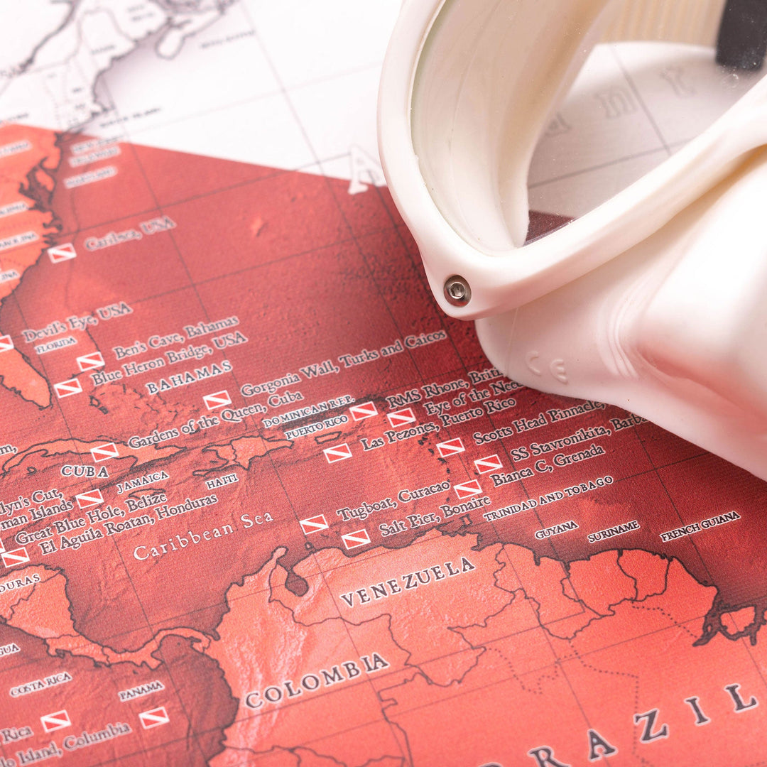 Push Pin Map Gifts for Scuba Divers
