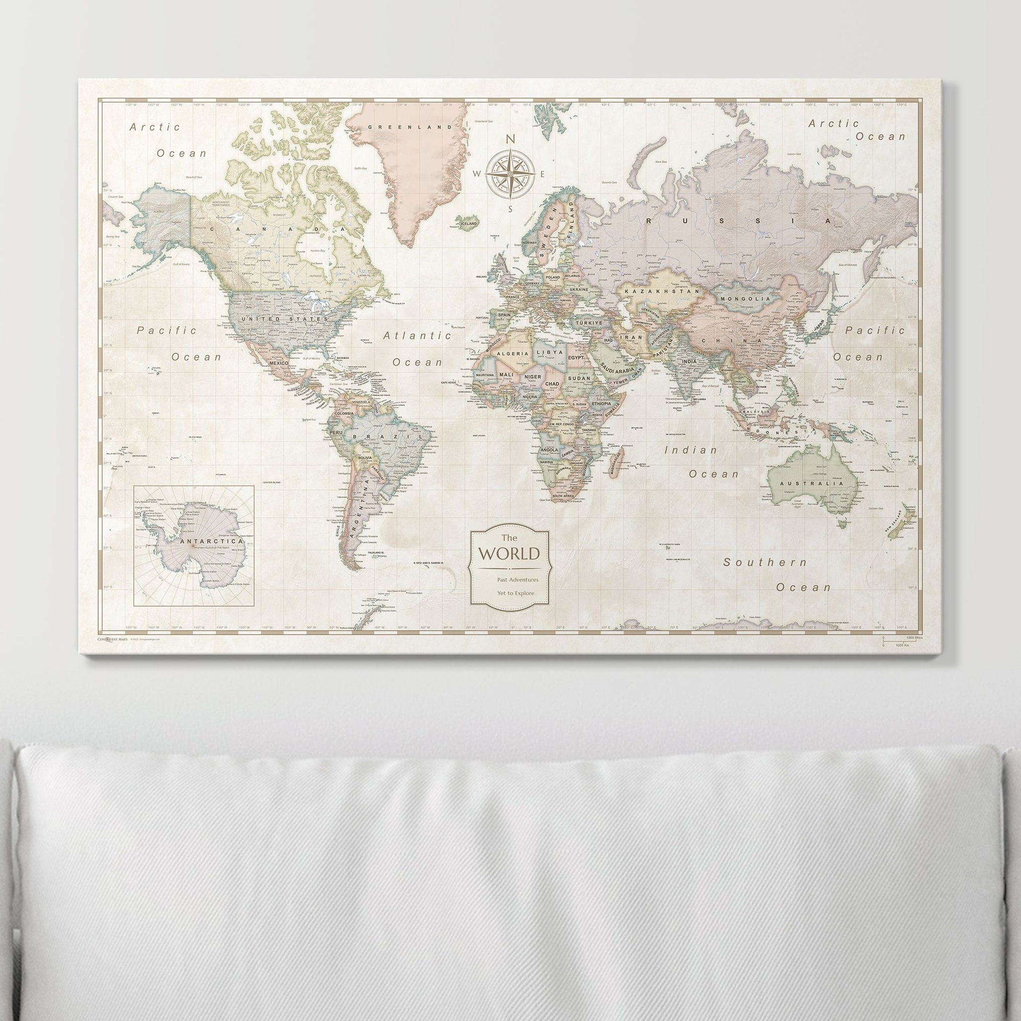 Desert Sunrise - World Map Pin Board | Conquest Maps