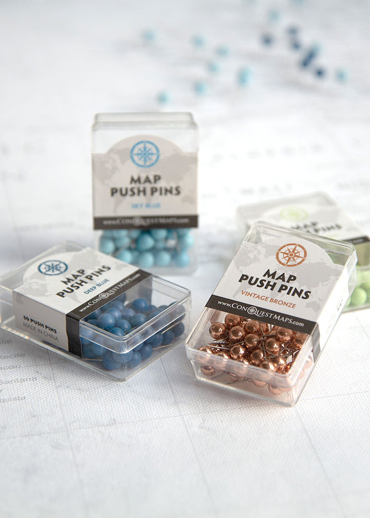 Map Push Pins: Variety Pack - Matte Finish freeshipping - Conquest Maps LLC