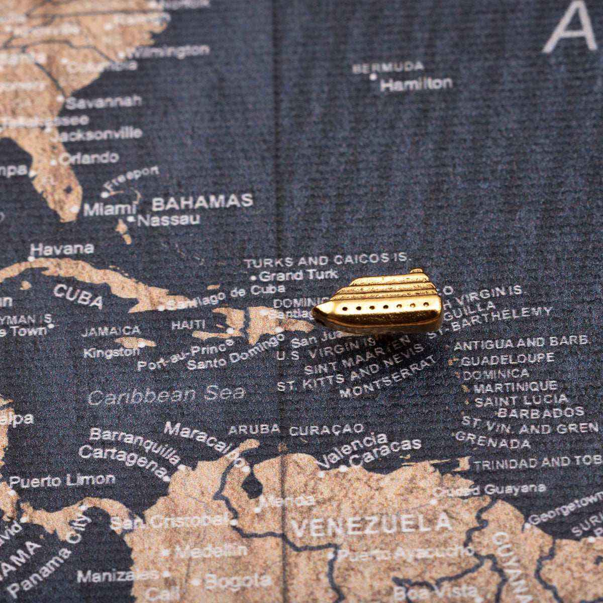 Gold Ship Map Push Pins - Conquest Maps LLC