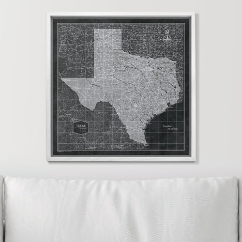 Push Pin Texas Map (Pin Board) - Modern Slate - Conquest Maps LLC