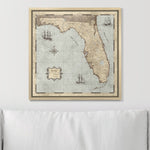 Push Pin Florida Map (Pin Board) - Rustic Vintage - Conquest Maps LLC