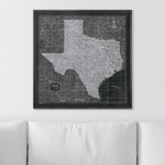 Push Pin Texas Map (Pin Board) - Modern Slate - Conquest Maps LLC