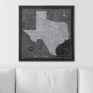 Push Pin Texas Map (Pin Board) - Modern Slate - Conquest Maps LLC