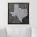 Push Pin Texas Map (Pin Board) - Modern Slate - Conquest Maps LLC