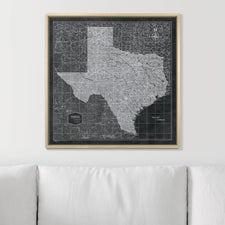 Push Pin Texas Map (Pin Board) - Modern Slate - Conquest Maps LLC
