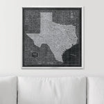 Push Pin Texas Map (Pin Board) - Modern Slate - Conquest Maps LLC