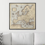 Europe Travel Map Pin Board with Push Pins: Rustic Vintage — Conquest ...