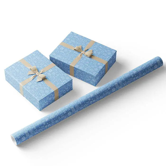 Travel Gift Wrapping Paper - Blue World Travel