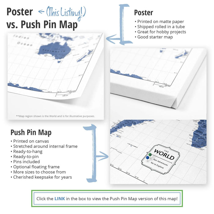 USA Travel Map Poster: Green Color Splash