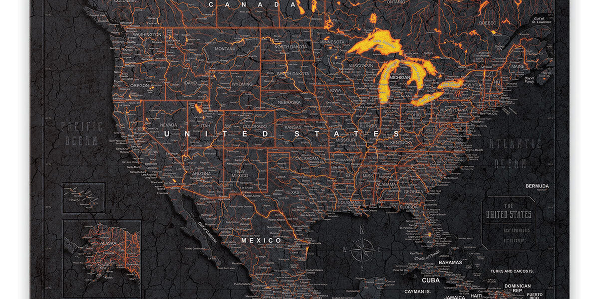 Push Pin Map of USA | Ships Everywhere | Conquest Maps — Conquest Maps LLC