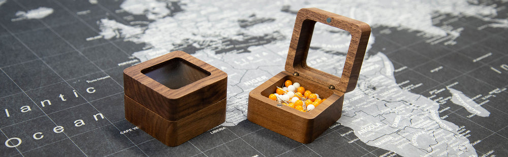 Push Pin Keepsake Boxes for Travel Memories
