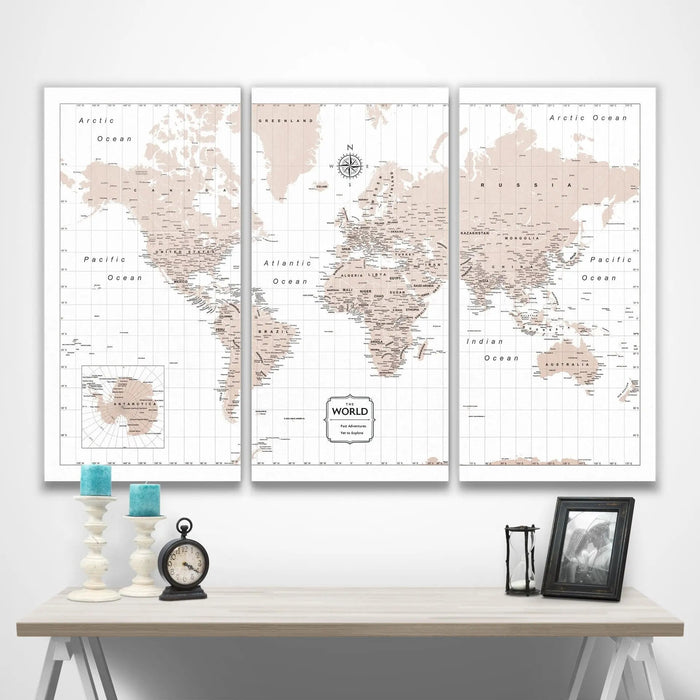 Map of the World | Brown Color Splash | Shop Conquest Maps
