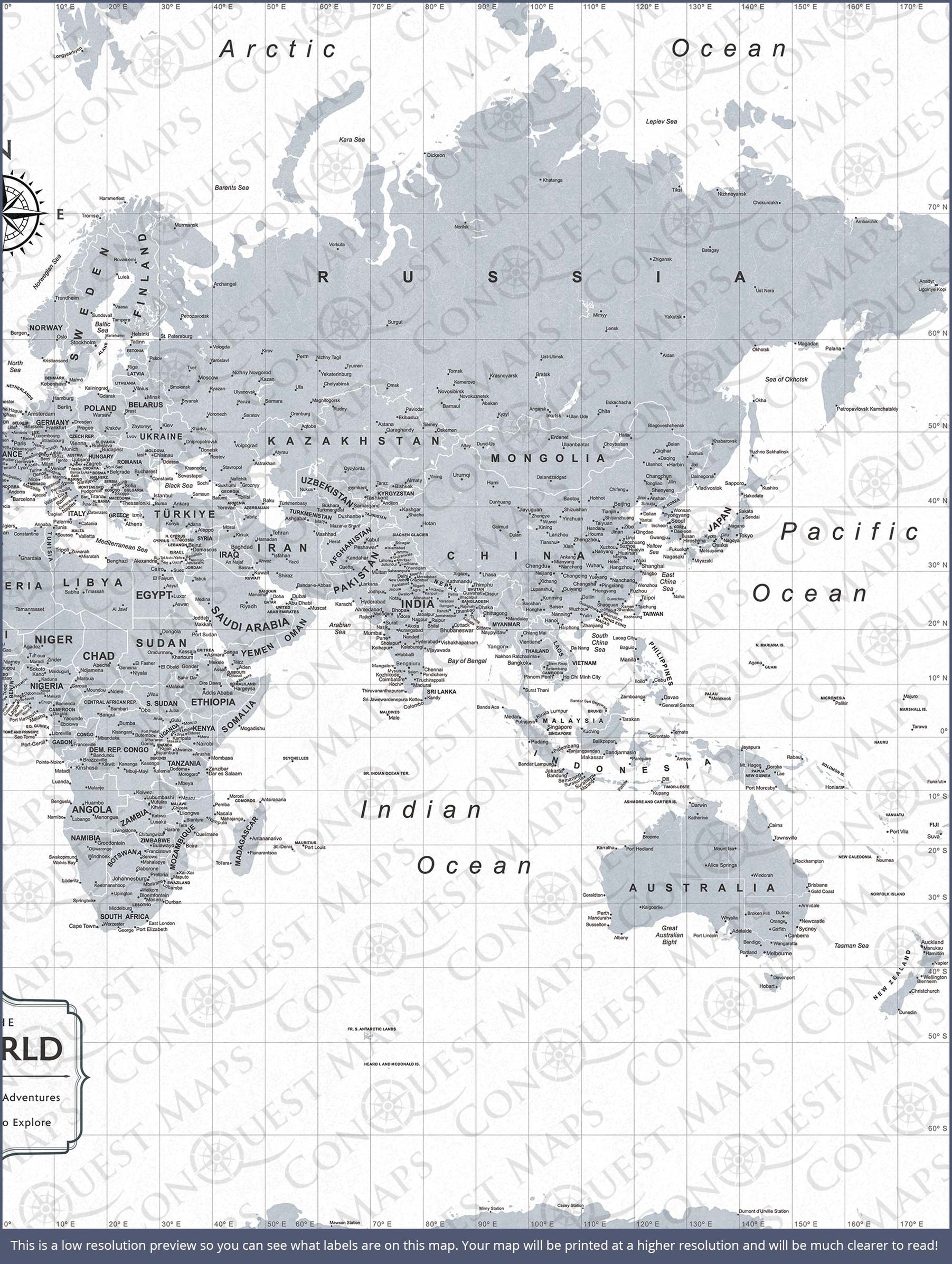 4 Free Printable World Map With Hemisphere Map In PDF World Map With World Map With Hemispheres ...