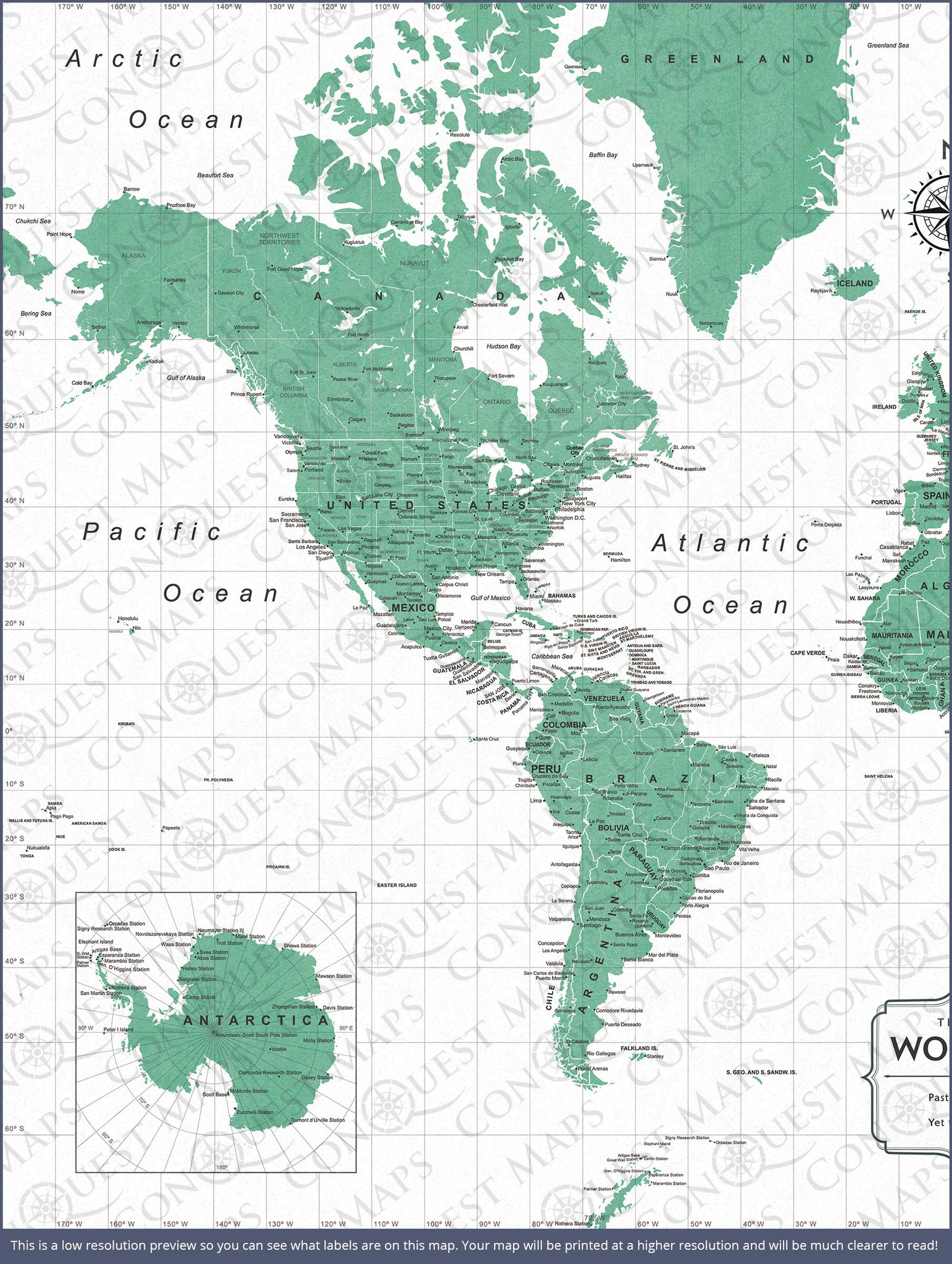 Green World Map | Explore the World | Conquest Maps