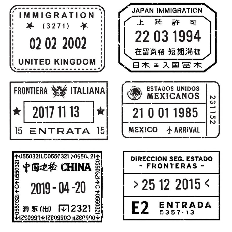 Passport Stamp Wall Decal Set - Generic freeshipping - Conquest Maps LLC