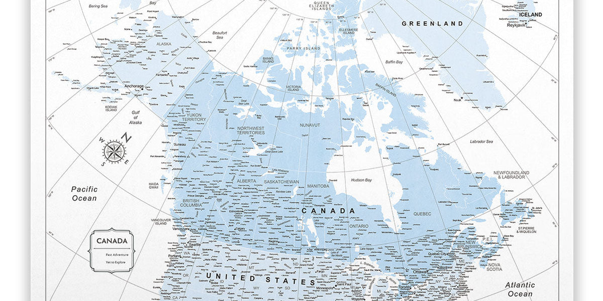 Light Blue Canada Poster Map