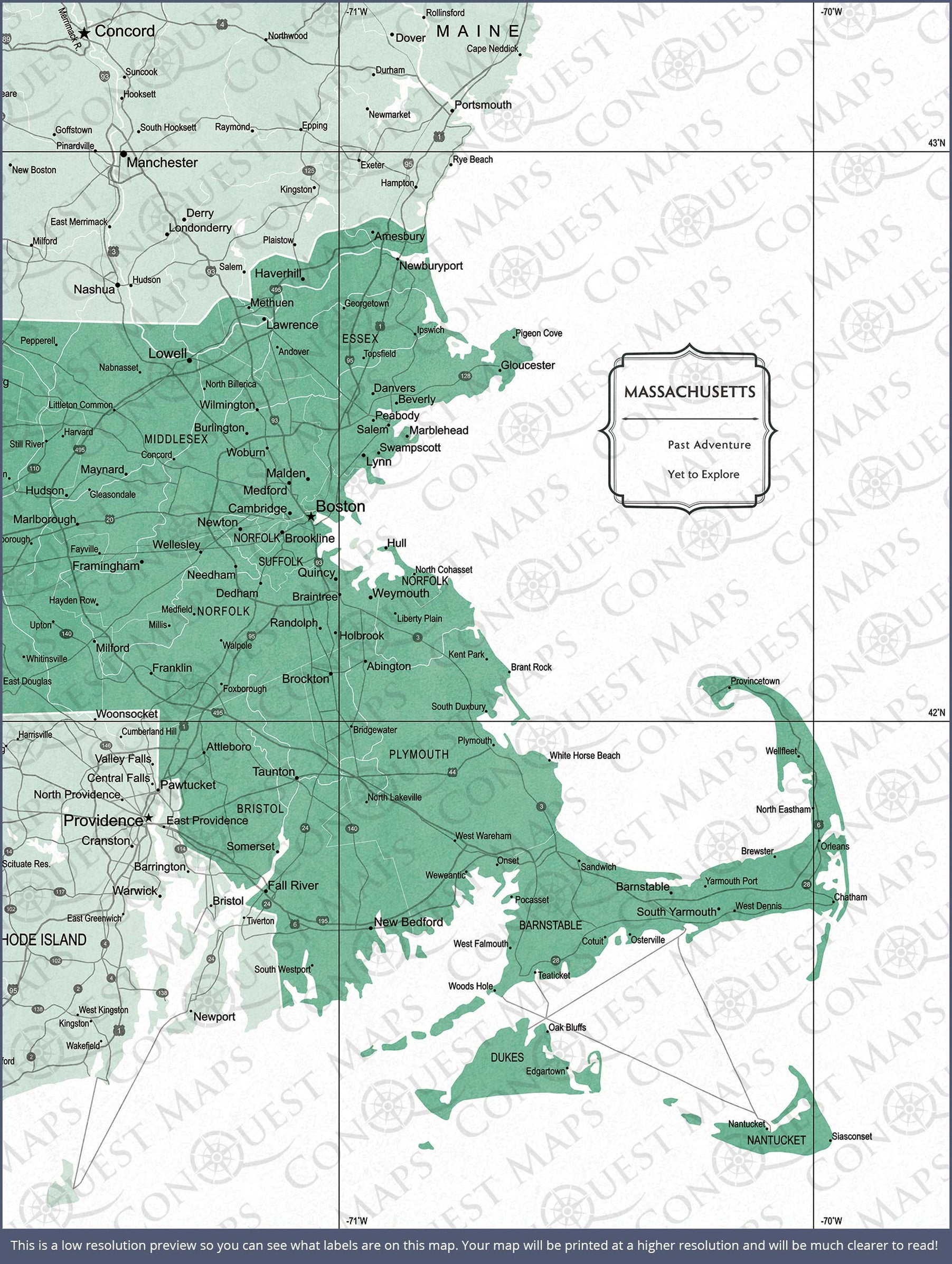 Massachusetts Poster | Board | Conquest Maps