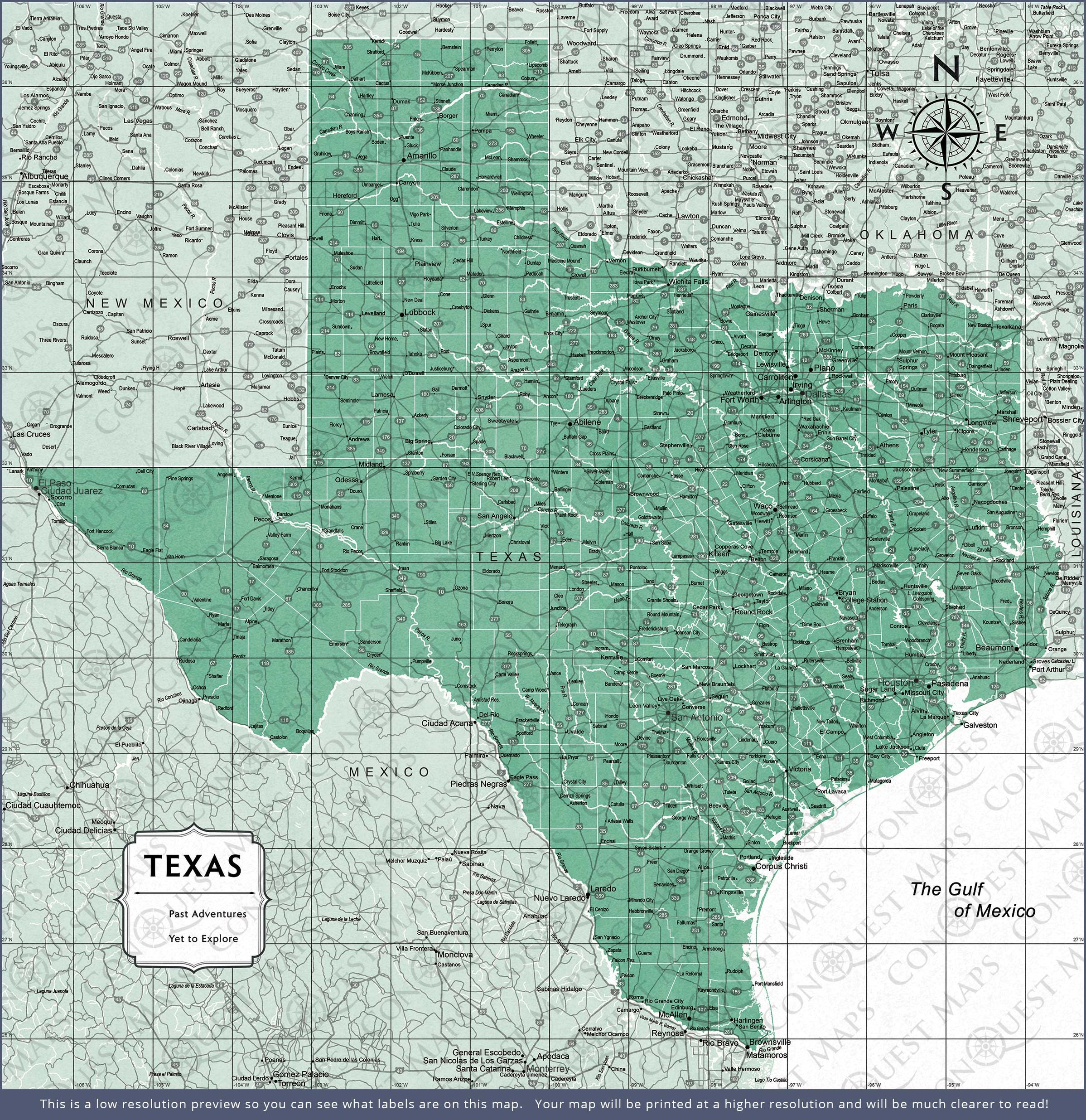 Push Pin Texas Map (Pin Board/Poster) - Green Color Splash freeshipping ...