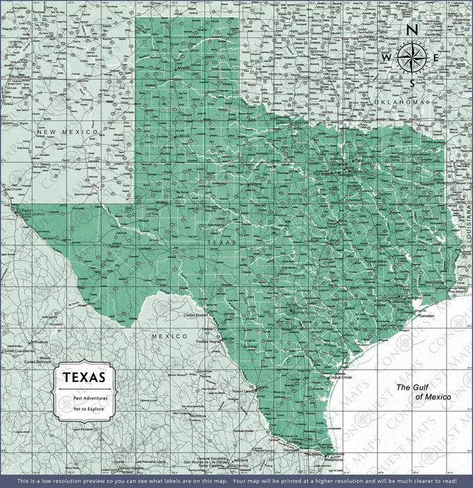 Push Pin Texas Map (Pin Board/Poster) - Green Color Splash freeshipping ...