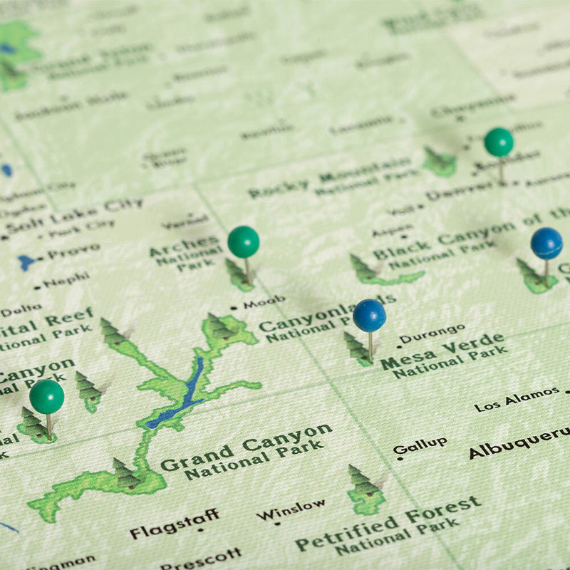 National Park Push Pin Maps | USA Handmade | Conquest Maps