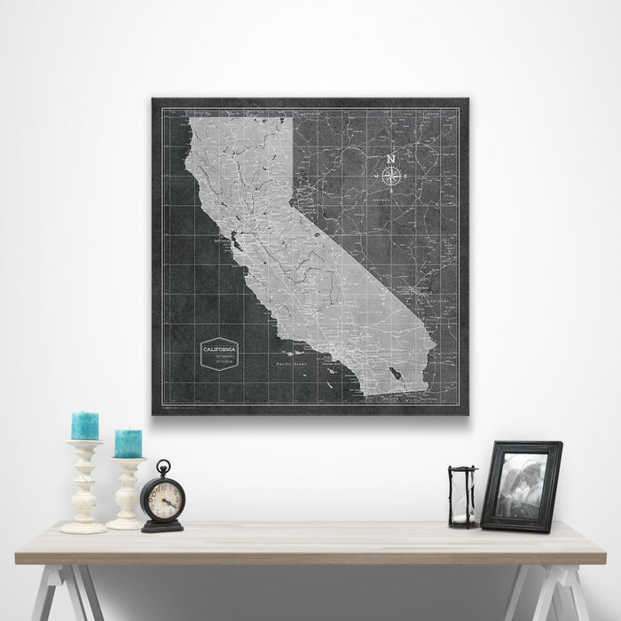 California Map Poster - Modern Slate - Conquest Maps LLC