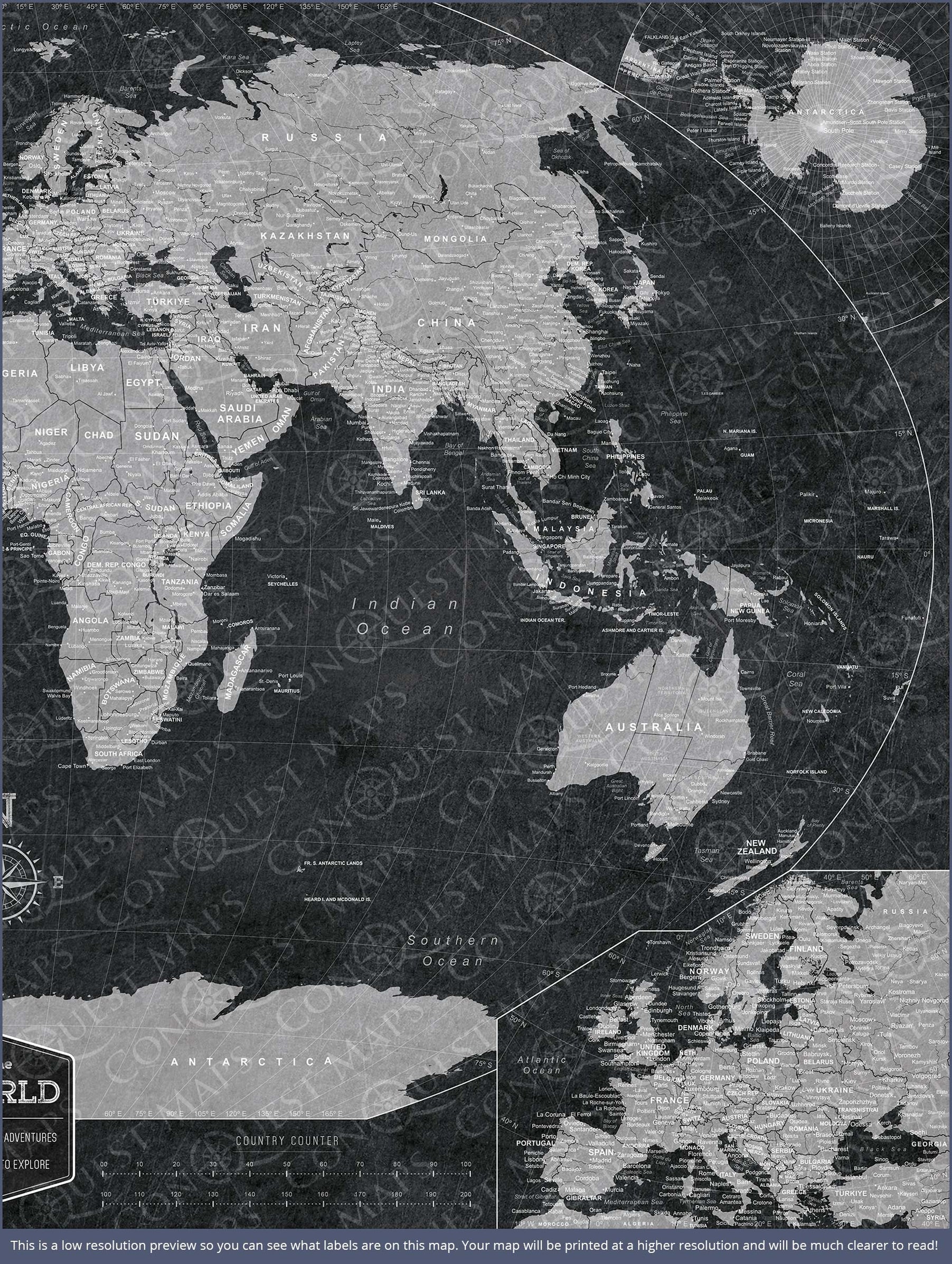 Pinnable Map of the World | Made to Order | Conquest Maps