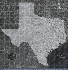 Push Pin Texas Map (Pin Board) - Modern Slate - Conquest Maps LLC